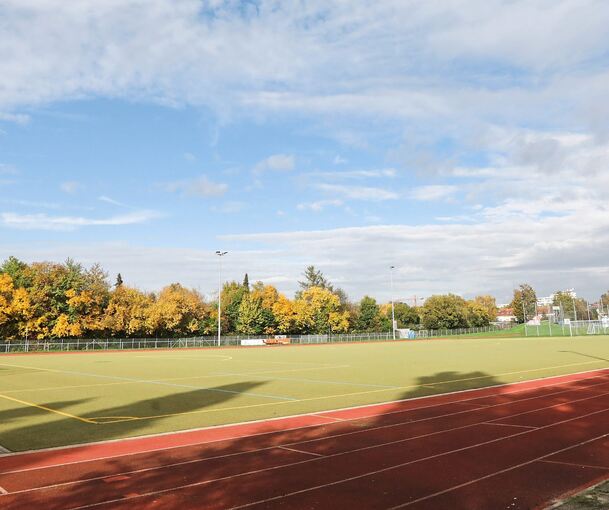 Feld mit neuem Kunstrasen