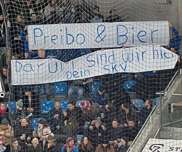 Fußballer des SKV Erligheim grüßen Alexander Preibisch